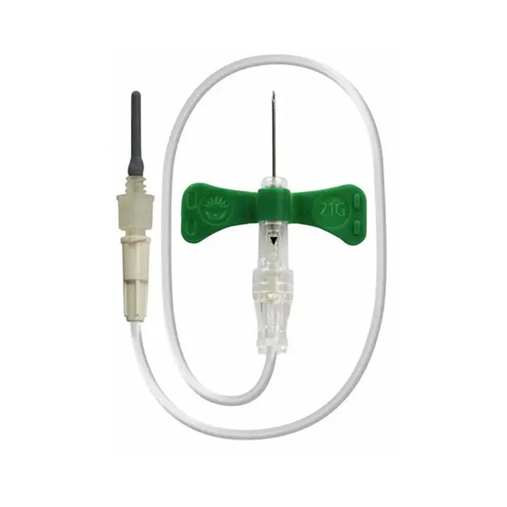 7" BD Vacutainer Push Button Blood Collection Set (Green) - 21-gauge ...
